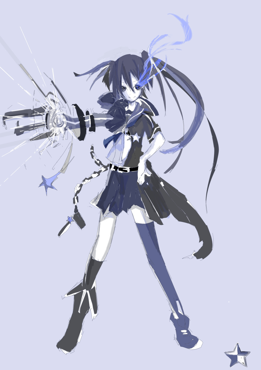 Safebooru - 1girl absurdres black hair black rock shooter black rock shooter (character) blue ...