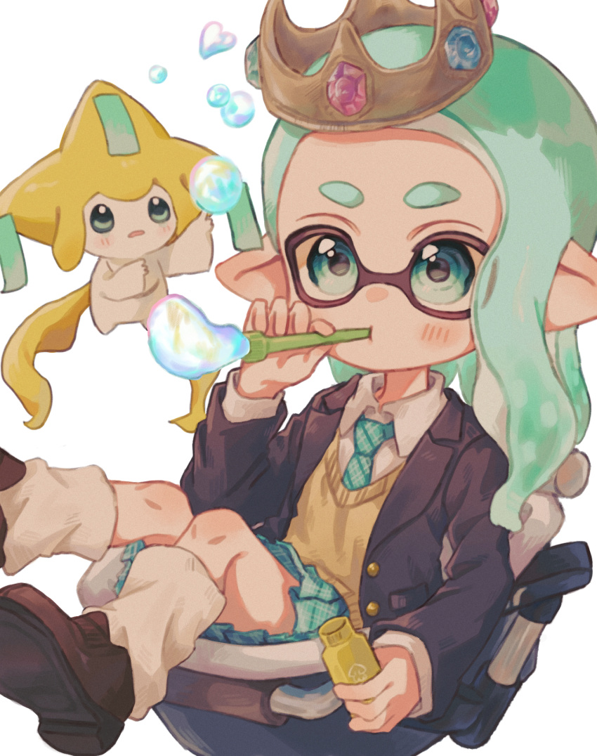 Safebooru - 1girl aqua eyes aqua hair blazer bloblobber (splatoon ...