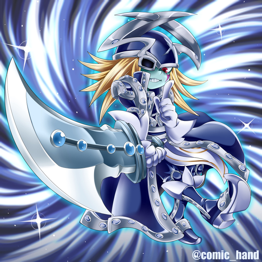 Safebooru - 1boy absurdres armor artist name blonde hair blue footwear ...
