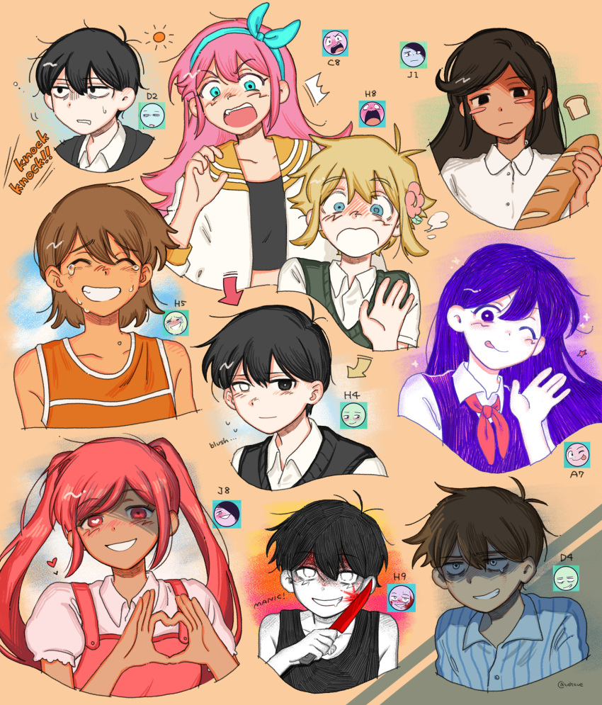 Safebooru - 4girls 5boys :p \||/ ^^^ ^ ^ antenna hair aqua eyes aqua ...