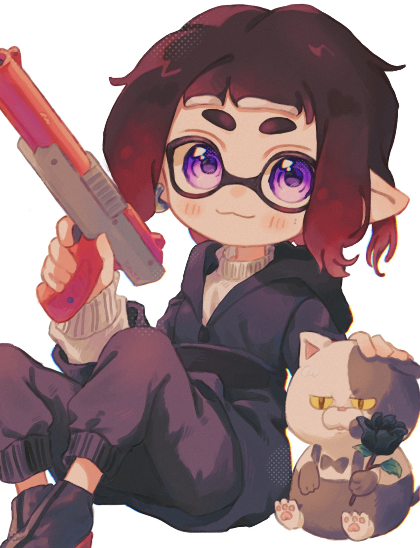 Safebooru - 1girl black footwear black hair black jacket black pants ...