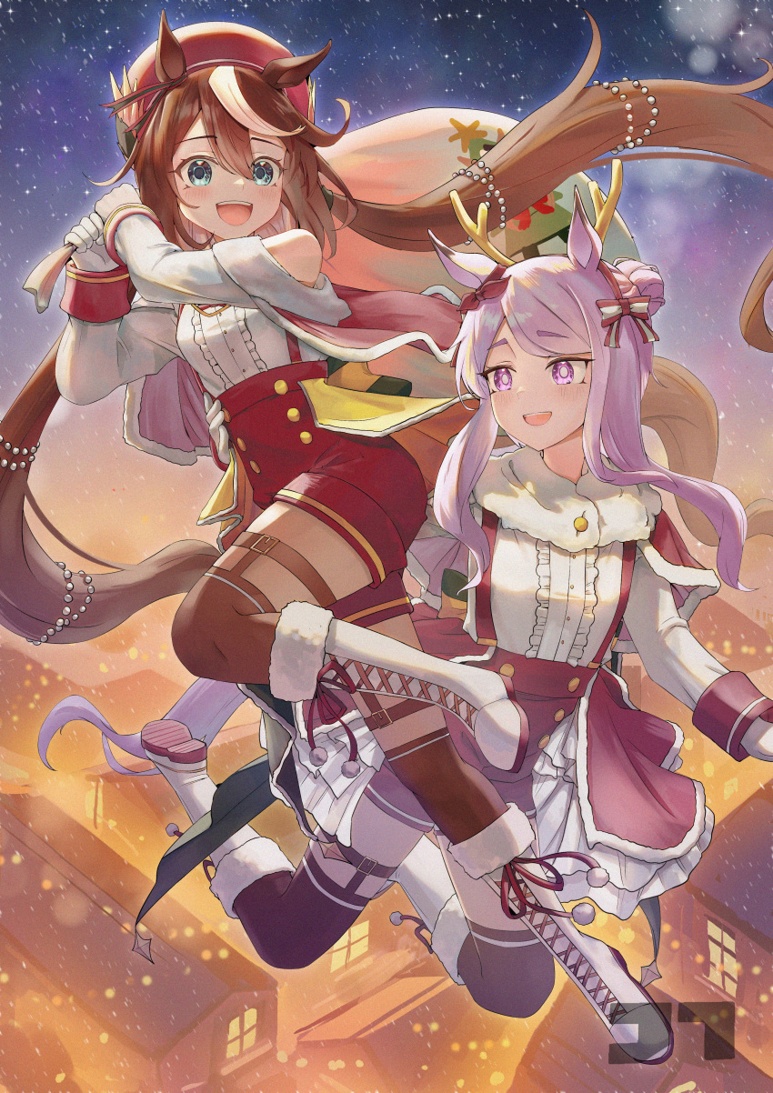 Safebooru - absurdres animal ears ankle boots blue eyes boots brown hair flying gloves hat ...