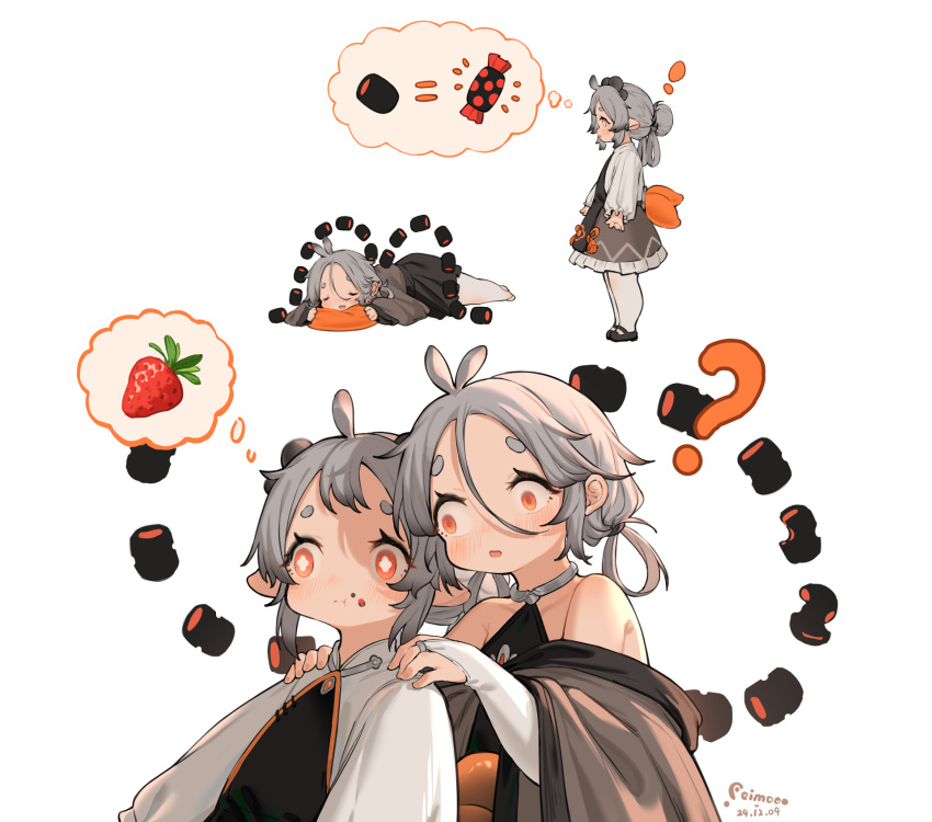 Safebooru - 2girls blush dress forehead frills highres koebushi (mat) long sleeves multiple ...