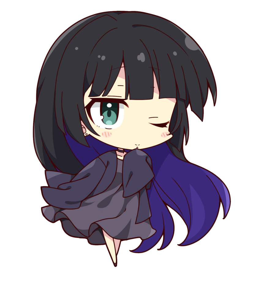 Safebooru - 1girl black hair black jacket blush stickers bocchi the rock! chibi collarbone full ...