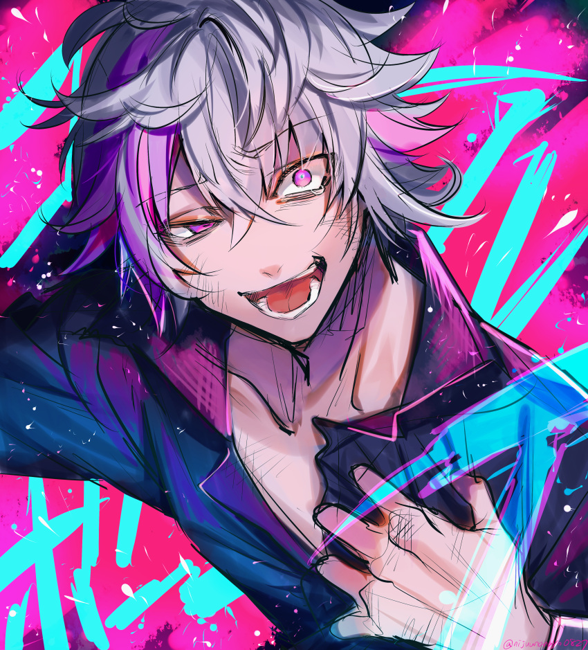 Safebooru - 1boy absurdres collarbone collared shirt dress shirt fuwa ...