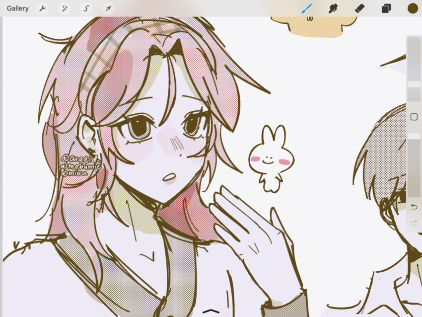 Safebooru - feminine hairband hand up haru seong long hair ptj questism ...