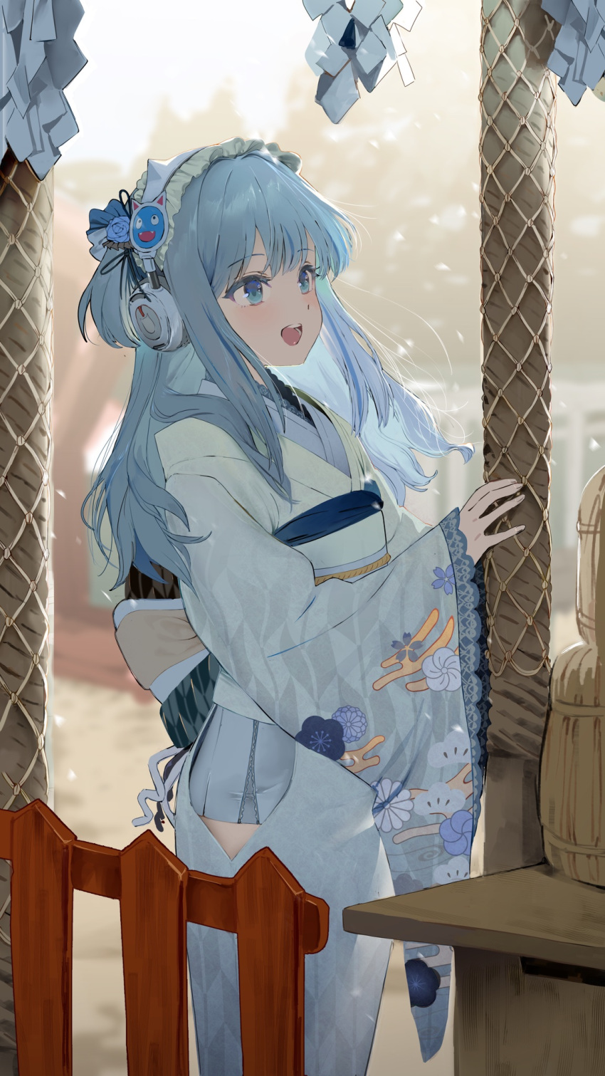 Safebooru - 1girl alternate costume blue eyes blue hair clothing cutout ...