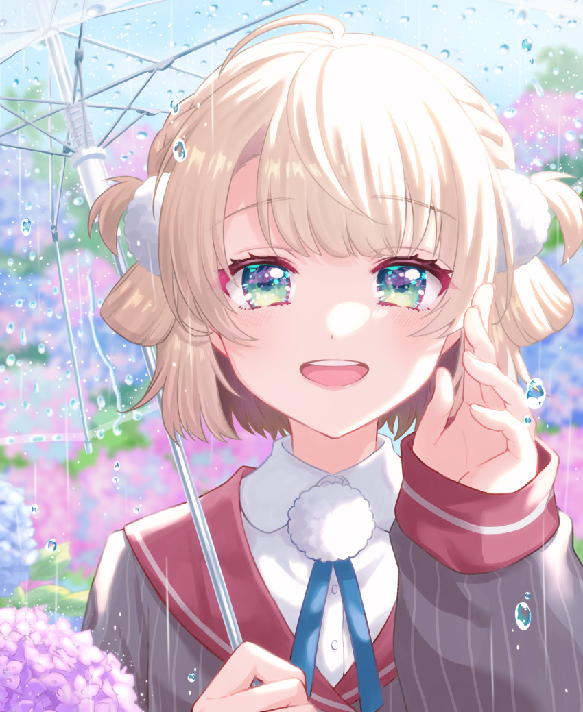Safebooru - 1girl absurdres blonde hair blue ribbon collared shirt ...