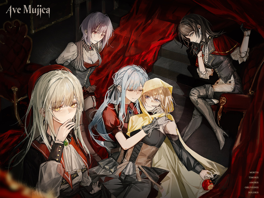 Safebooru - 5girls amoris (bang dream!) apple ascot ave mujica (bang dream!) back bow bang dream ...