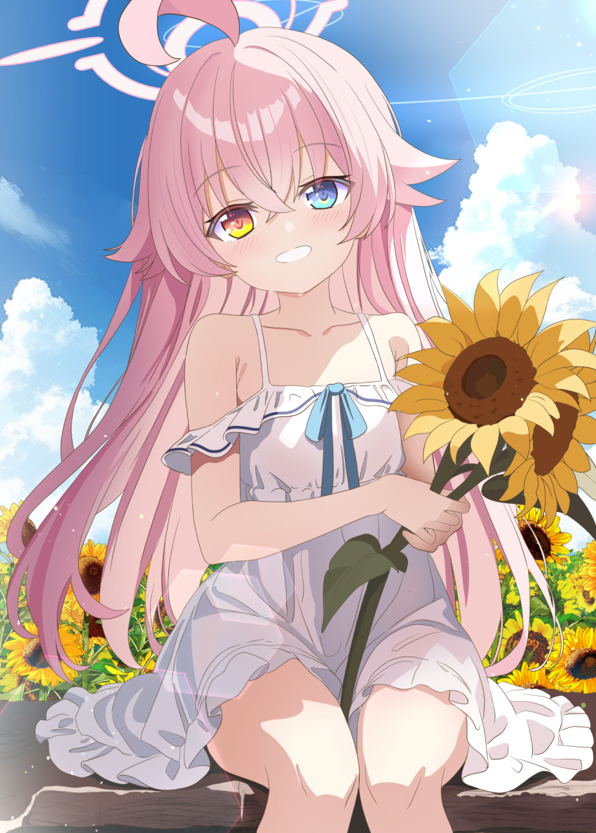 Safebooru - 1girl ahoge alternate costume aruka (alka p1) bare shoulders blue archive blue eyes ...