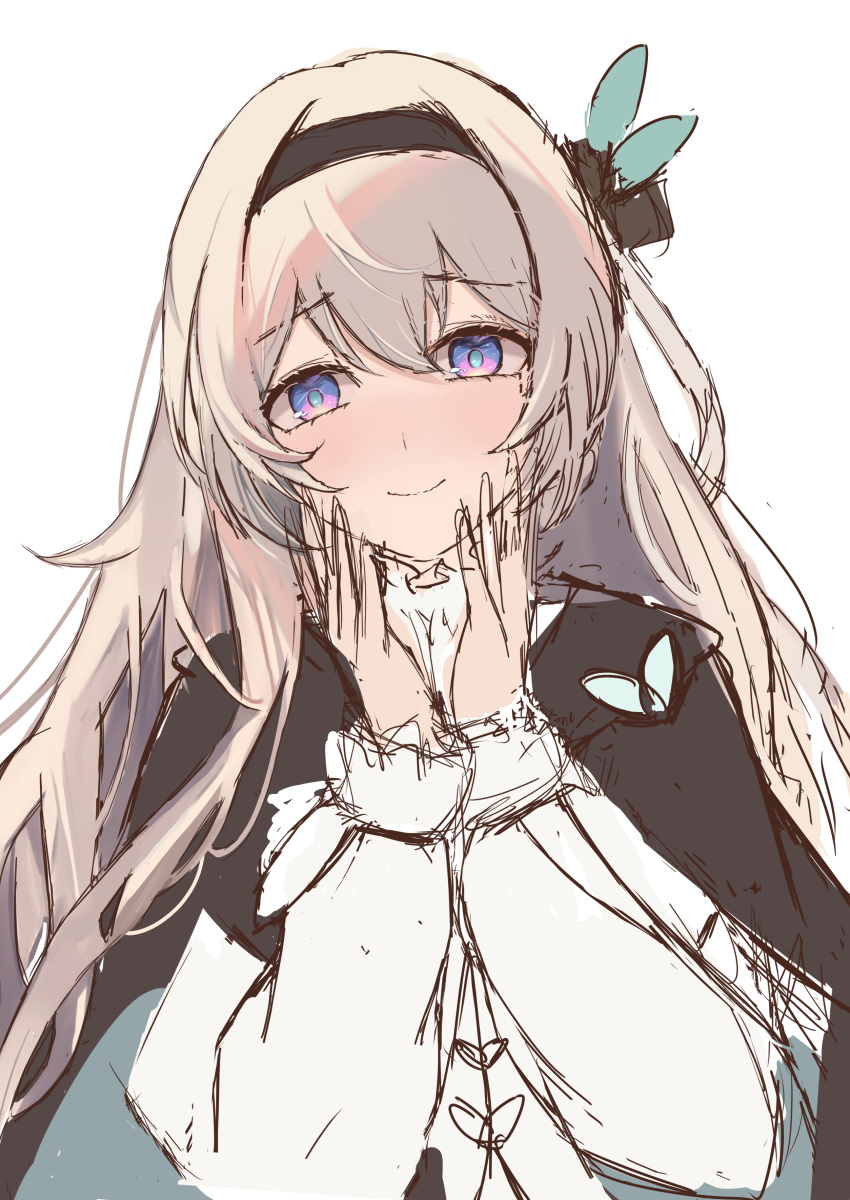 Safebooru - 1girl absurdres aqua skirt black hairband black jacket blue ...