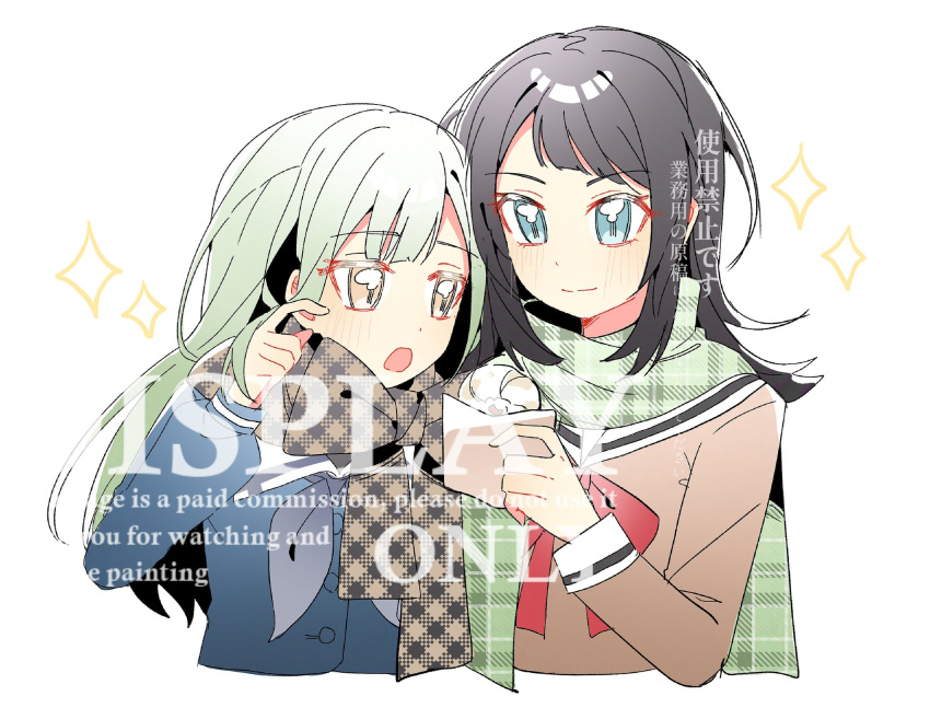Safebooru - 1 (mmsgiy) 2girls bang dream! bang dream! it's mygo!!!!! black hair blue eyes blue ...
