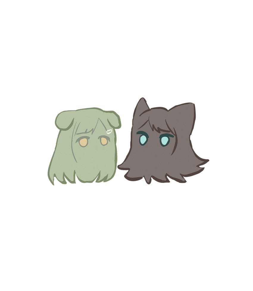 Safebooru - 1 (mmsgiy) 2girls animal ears bang dream! bang dream! it's mygo!!!!! black hair blue ...