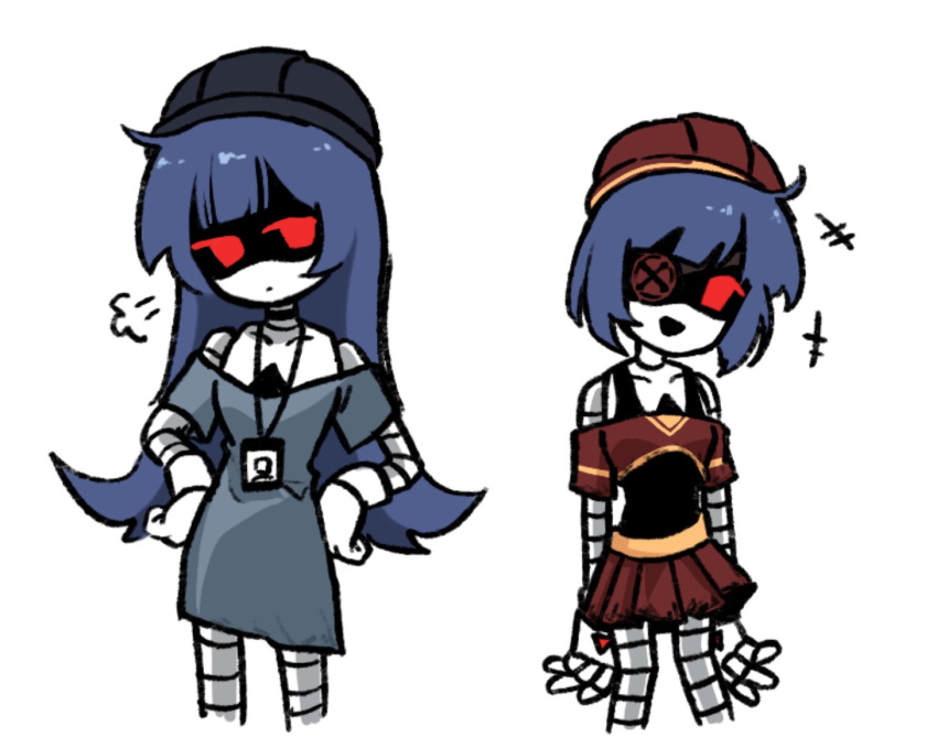 Safebooru - 2girls aida (aidacamelia0516) alternate hair length alternate hairstyle black hat ...