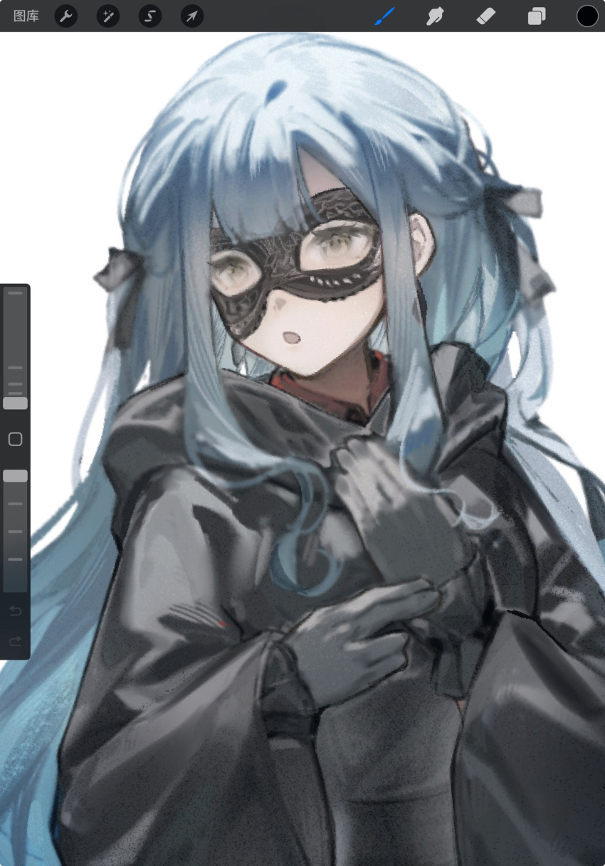 Safebooru - 1girl art program in frame bang dream! bang dream! it's mygo!!!!! black cloak black ...