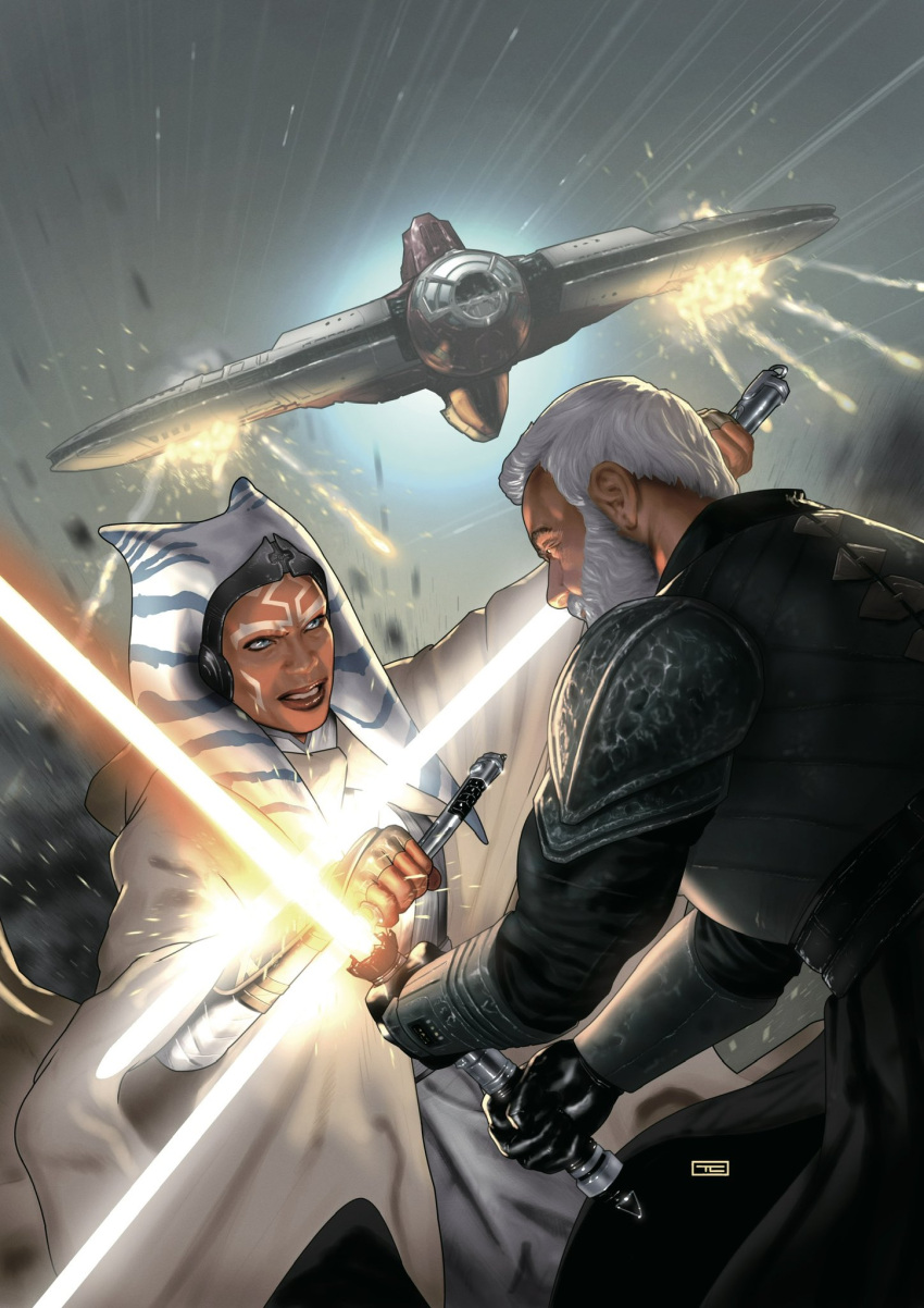 Safebooru 1boy 1girl Ahsoka Tano Alien Baylan Skoll Beard Black 8144