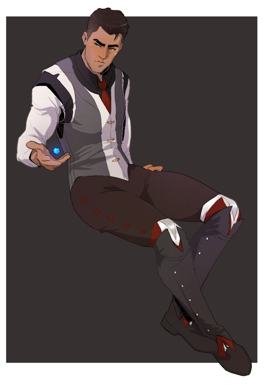 Safebooru - 1boy arcane: league of legends arcane jayce arm up black ...