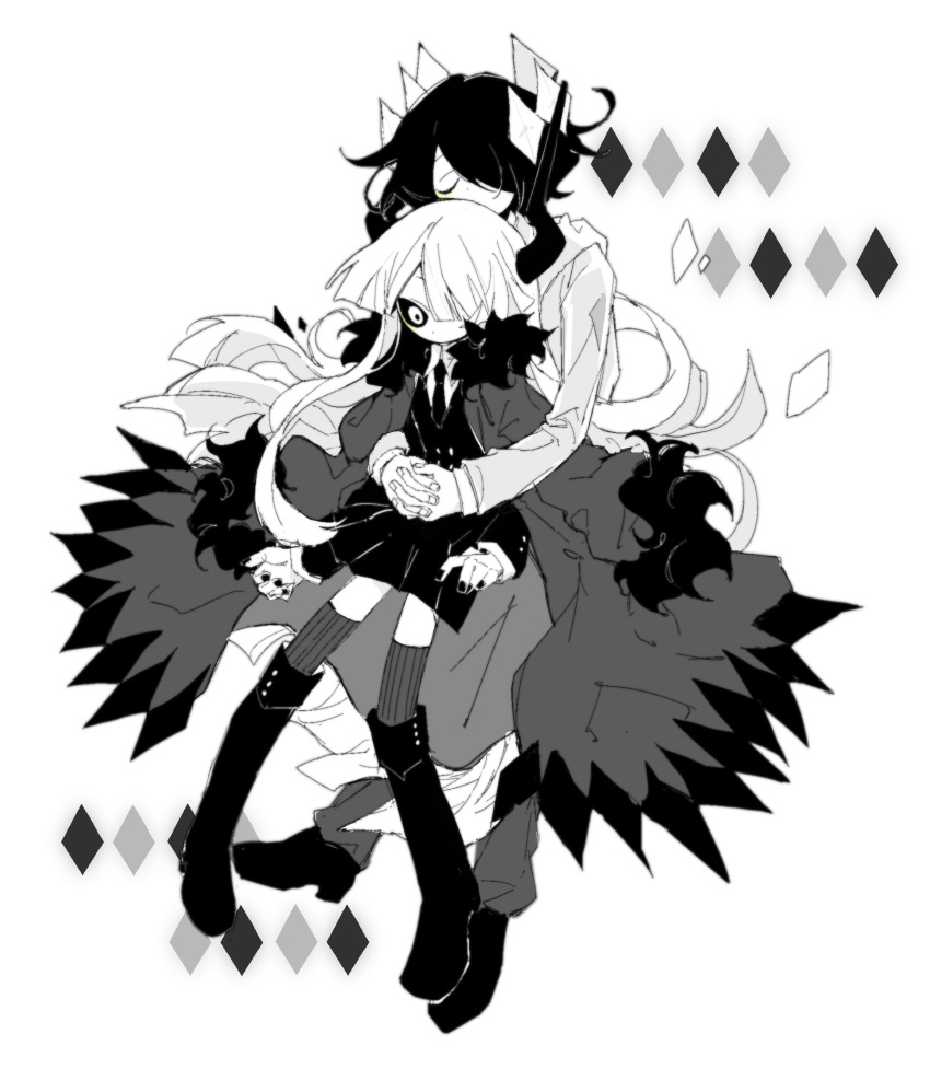 Safebooru - 1boy 1girl aqi4297243 black hair couple demon demon horns ...