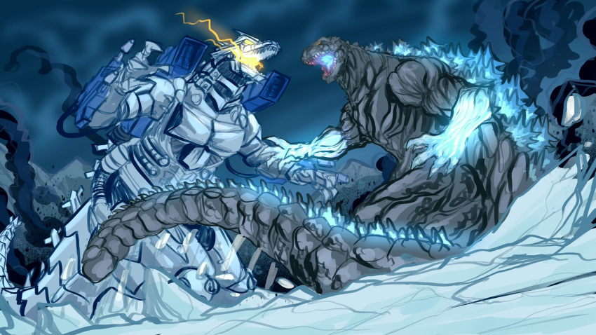 Safebooru - battle claws fangs giant giant monster glowing glowing eyes ...