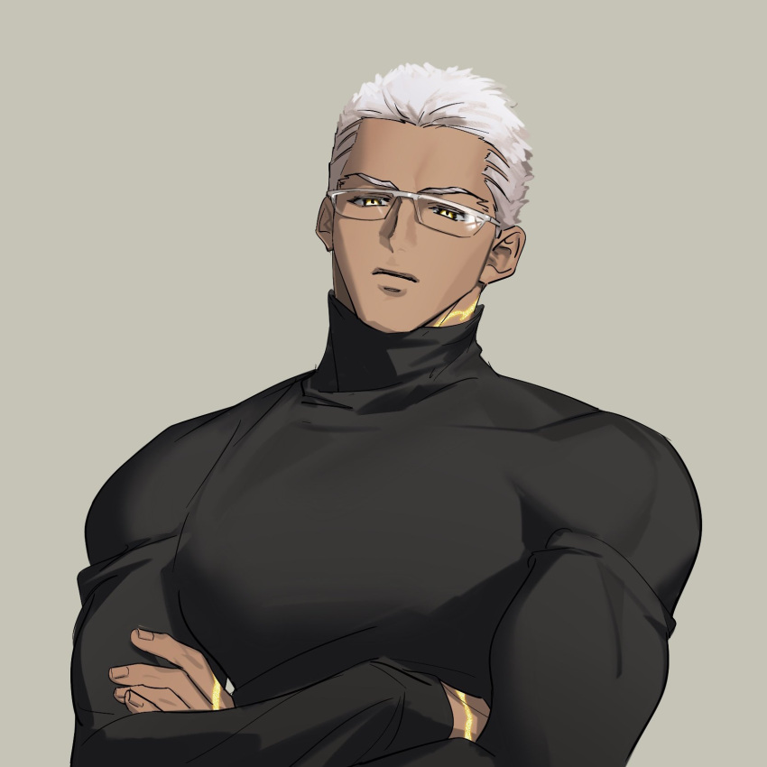 Safebooru - 1boy bespectacled black shirt chinese commentary colored ...