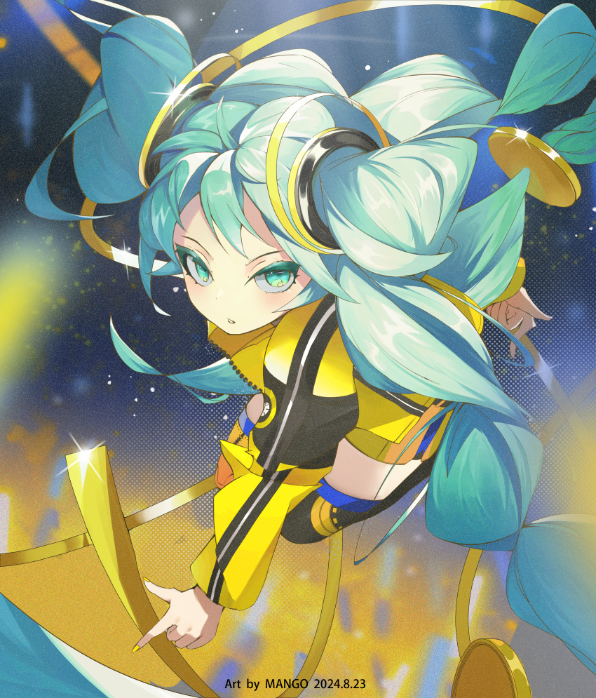 Safebooru - 1girl 2024 absurdres alternate costume anniversary aqua eyes aqua hair artist name ...