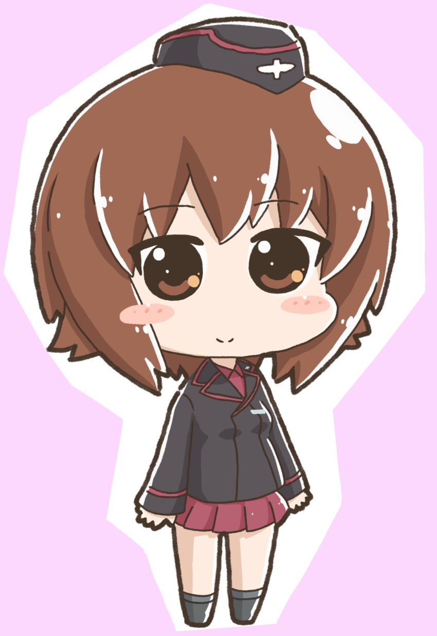 Safebooru - black footwear black jacket blush brown eyes brown hair ...