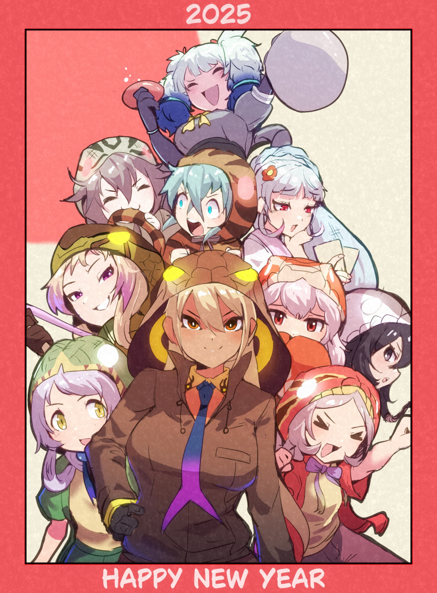 Safebooru - 6+girls absurdres african rock python (kemono friends ...