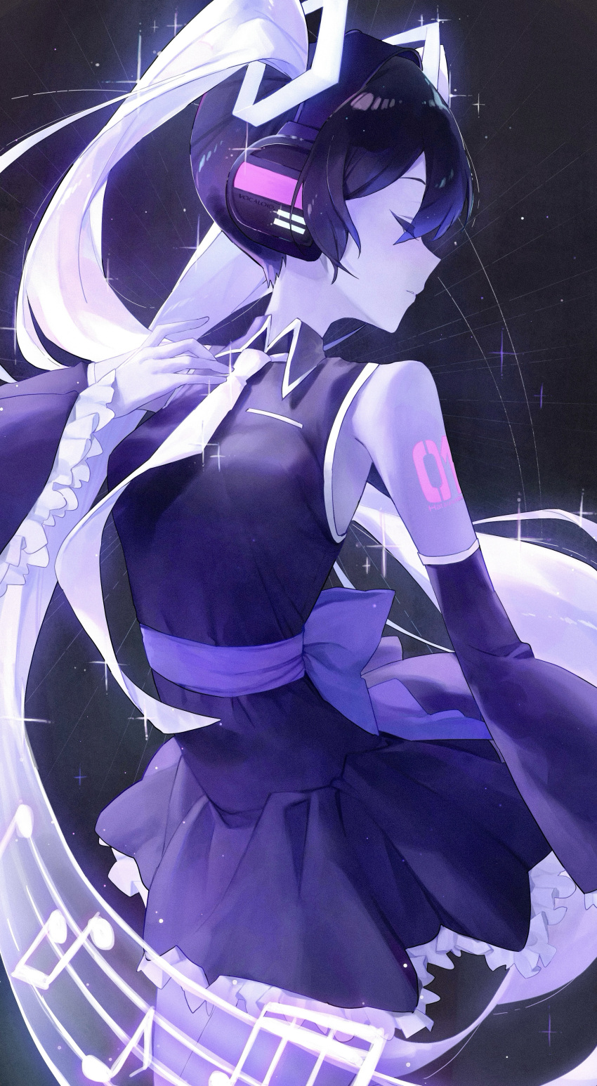 Safebooru - 1girl absurdres black dress black hair breasts closed eyes commentary request cowboy ...