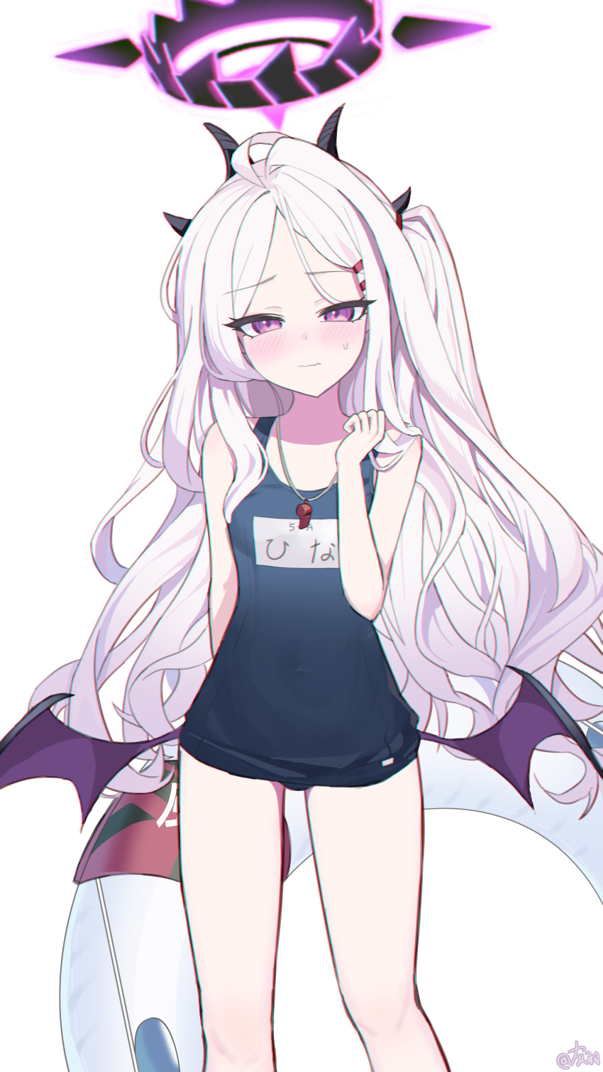 Safebooru - 1girl absurdres ahoge artist name black halo blue archive blush character name ...