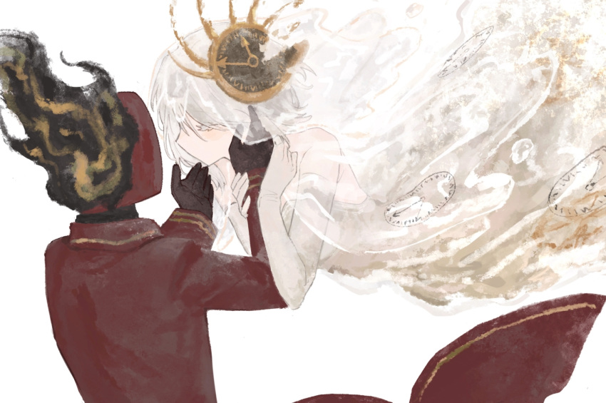 Safebooru - 1girl 1other black gloves clock coat dante (limbus company ...