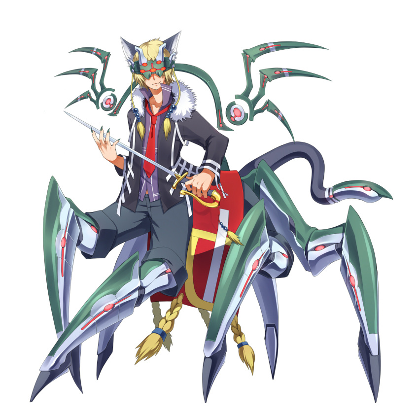 Safebooru - 1boy animal ears black jacket blonde hair claws commentary ...