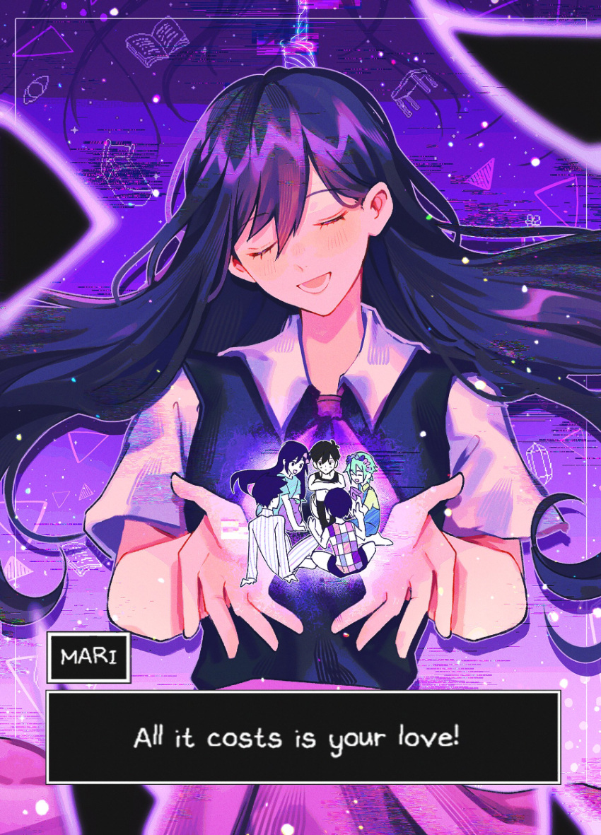 Safebooru - 2girls 4boys :d absurdres antenna hair aubrey (headspace) (omori) aubrey (omori ...