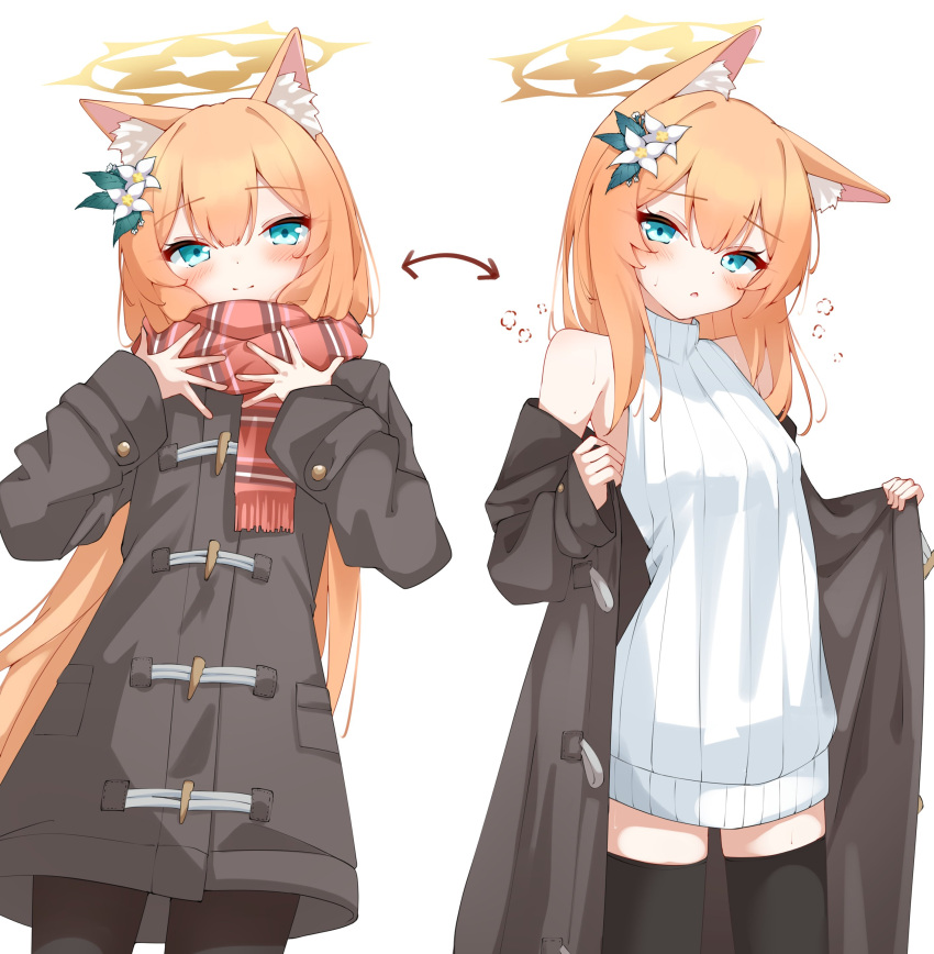 Safebooru - absurdres animal ear fluff animal ears blue archive blue eyes blush cat ears cat ...