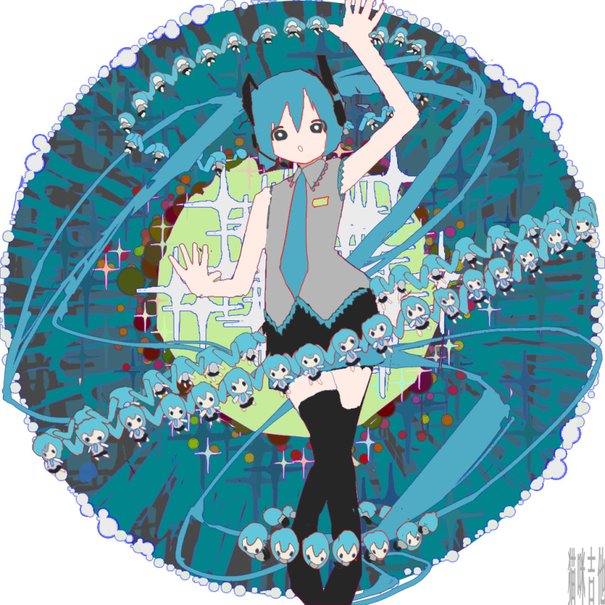 Safebooru - 1girl arm up artist name bare shoulders black skirt black ...