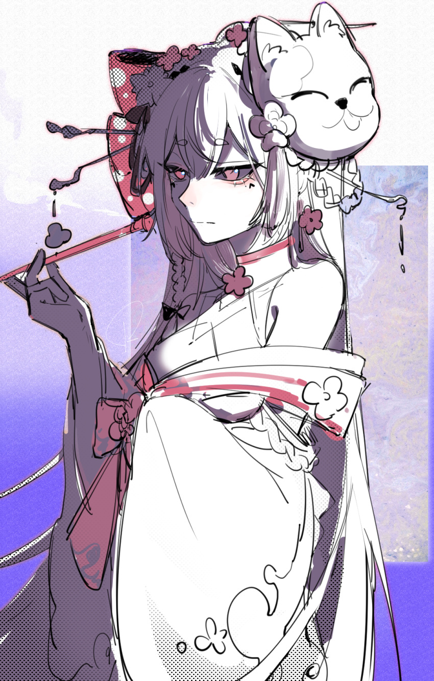 Safebooru - 1girl azusa (vtuber) azusa official black sclera bow braid ...