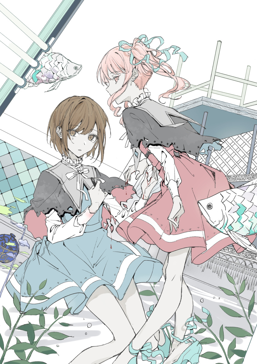 Safebooru - 25-ji nightcord de. (project sekai) 2girls absurdres akiyama mizuki crying fence ...