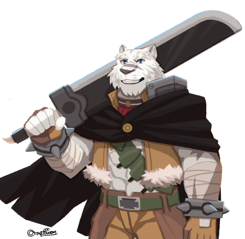 Safebooru - 1boy abs animal ears artist name bandaged arm bandages ...