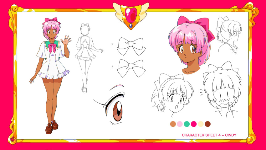 Safebooru - 1girl ai no megami: bisou-lady bisouhime border bow brown ...