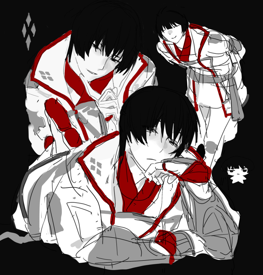 Safebooru - 1boy asahi sas brutus black background black eyes black ...