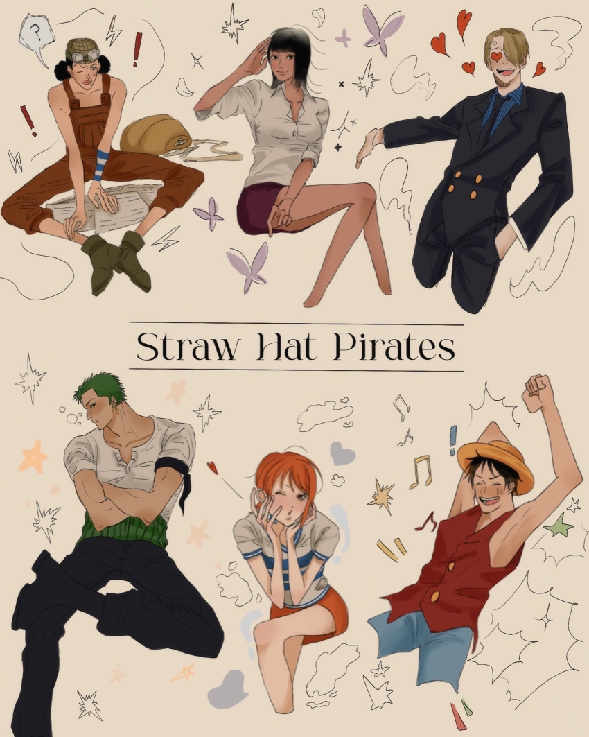 Safebooru - 2girls 4boys ^ ^ black hair black suit blonde hair blue ...