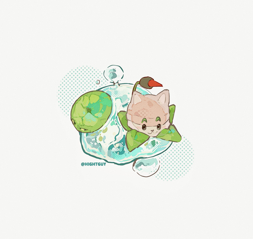 Safebooru - :3 animal ears artist name black eyes bubble cat ears ...