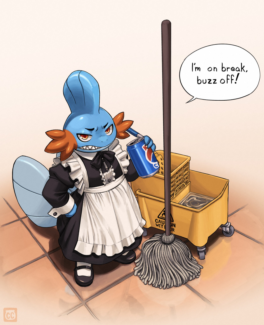 Safebooru - absurdres apron artist logo black bow black dress black ...