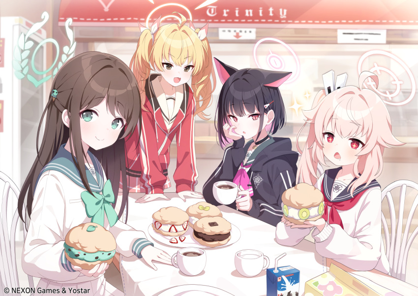Safebooru - 4girls after-school sweets club (blue archive) airi (blue archive) animal ears aqua ...