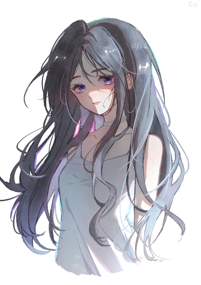 Safebooru - 1girl absurdres alien stage black hair chinese commentary choker closed mouth ...