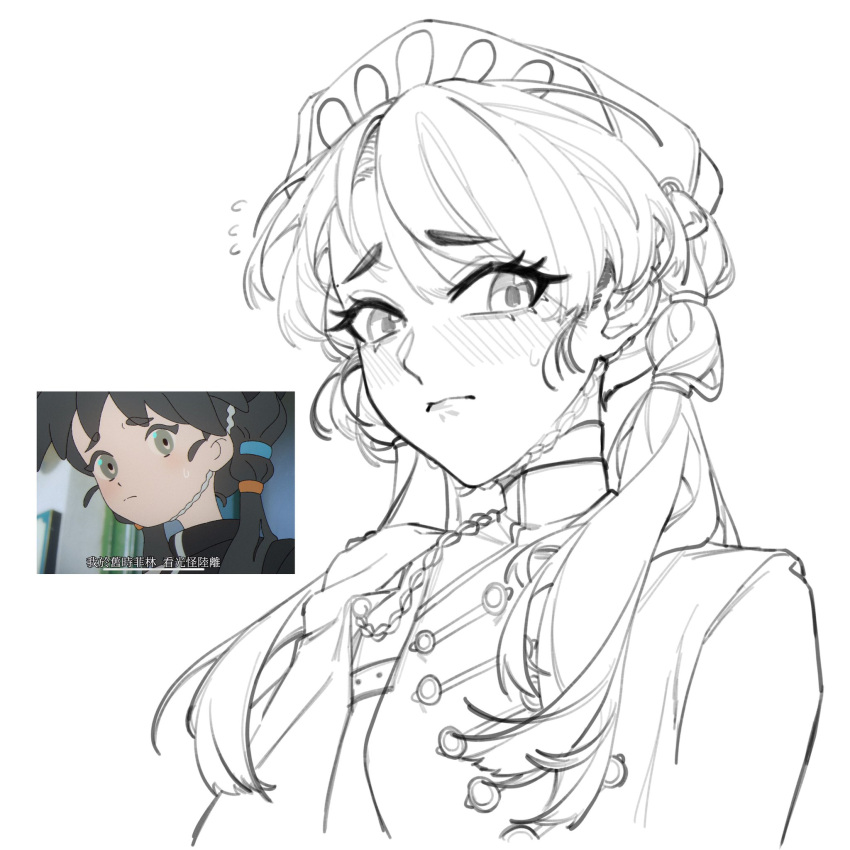 Safebooru - 1girl beret blush chin strap flying sweatdrops furrowed ...