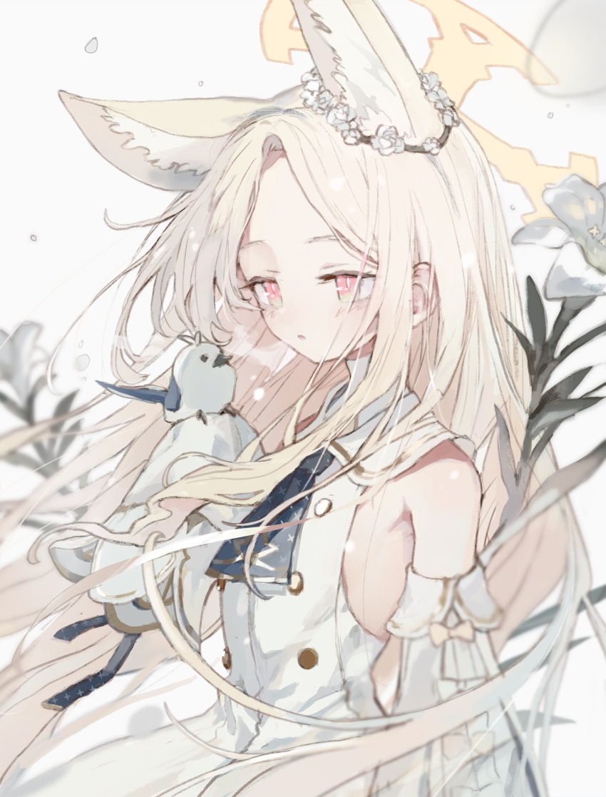 Safebooru - 1girl animal ear fluff animal ears armpits bare shoulders bird blonde hair blue ...