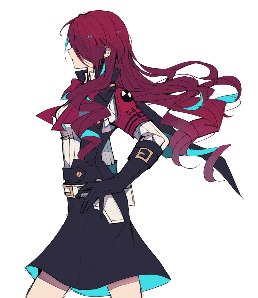 Safebooru - 1girl armband belt belt buckle black gloves black skirt bow bowtie buckle cowboy ...