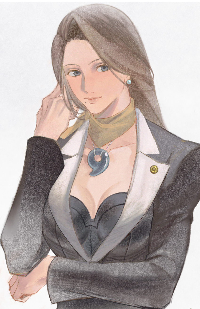 Safebooru - 1girl absurdres ace attorney blush formal clothes highres jewelry long hair magatama ...