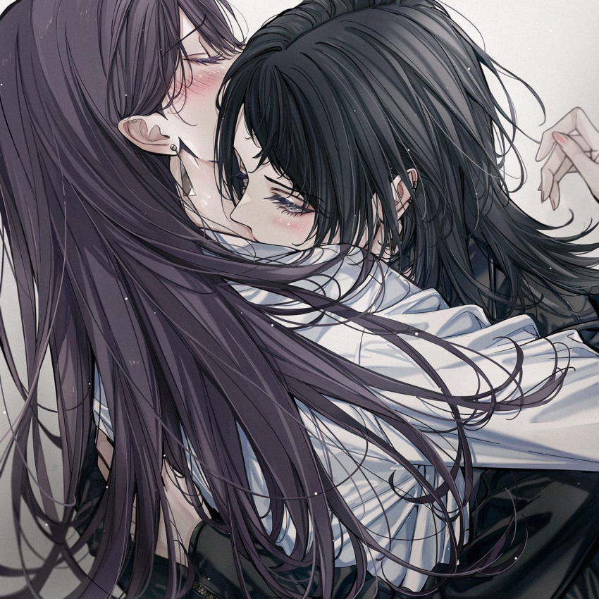 Safebooru - 2girls bang dream! bang dream! it's mygo!!!!! black hair blackfangs blush closed ...