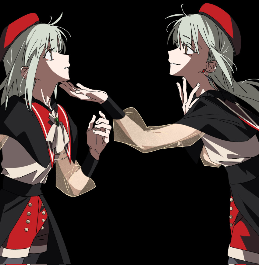 Safebooru - 2girls ascot bang dream! bang dream! it's mygo!!!!! beret black background black ...